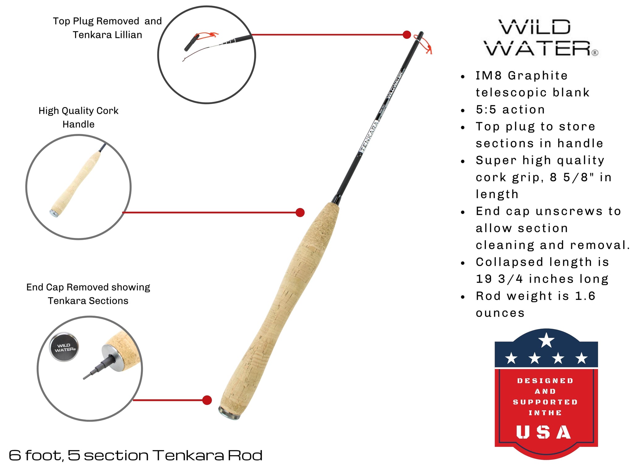 6' Tenkara Fly Rod | Wild Water Fly Fishing
